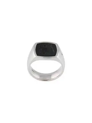 Tom Wood Sterling Athena Cushion Onyx Ring - Silver