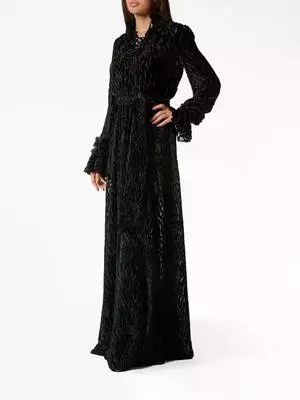 Philipp Plein Chiffon Gipsy Devoré-effect Dress - Black