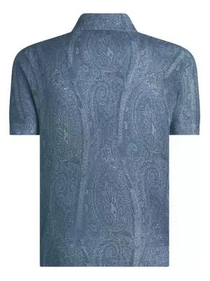 Etro Paisley-print Polo Shirt - Blue