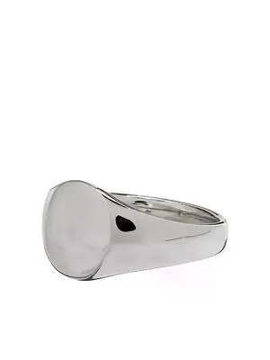 Tom Wood Mini Signet Oval Ring - Silver