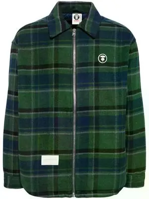 AAPE BY *A BATHING APE Logo-patch Check-pattern Jacket - Green