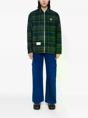 AAPE BY *A BATHING APE Logo-patch Check-pattern Jacket - Green