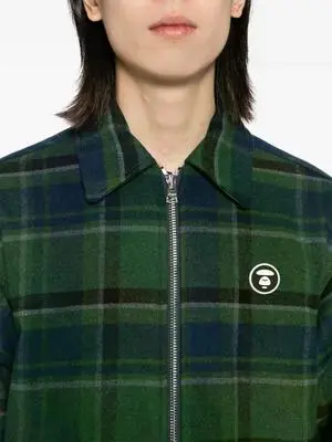 AAPE BY *A BATHING APE Logo-patch Check-pattern Jacket - Green