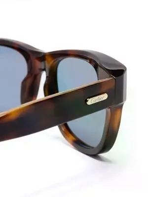 Cartier Tortoiseshell-effect Square-frame Sunglasses