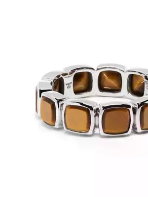Tom Wood Sterling Cushion Tiger Eye Ring - Silver