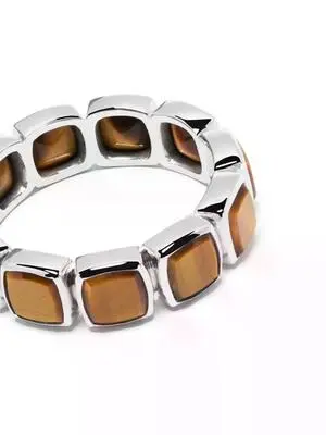 Tom Wood Sterling Cushion Tiger Eye Ring - Silver