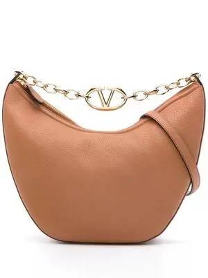 Valentino Garavani Medium Vlogo Moon Bag - Brown