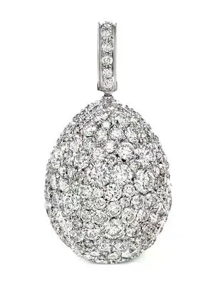 Faberge 18kt White Gold Diamond Emotion Egg Charm - Silver