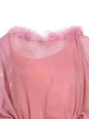 BARUNI Feather-trim Maxi Dress - Pink