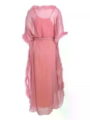BARUNI Feather-trim Maxi Dress - Pink