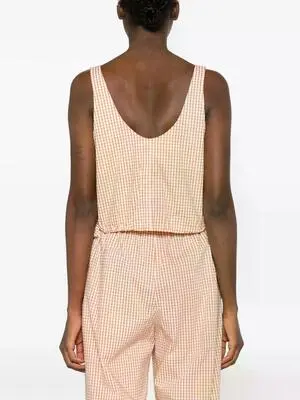 FORTE_FORTE Checked Cropped Top