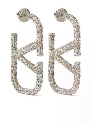 Valentino Garavani Vlogo Signature Crystal Earrings - Silver