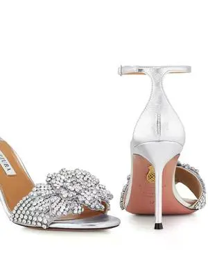 AQUAZZURA 85mm Peony Crystal Sandals