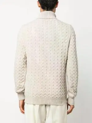 Fedeli Roll-neck Cable-knit Jumper