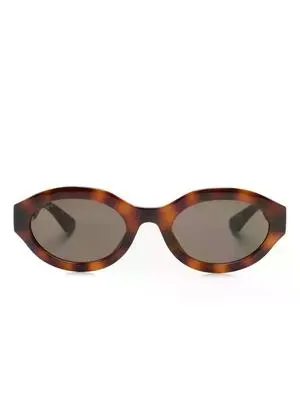 Gucci Oval-frame Sunglasses - Brown