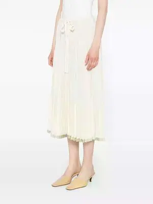 Vince Pleated Tiered Skirt - Neutrals