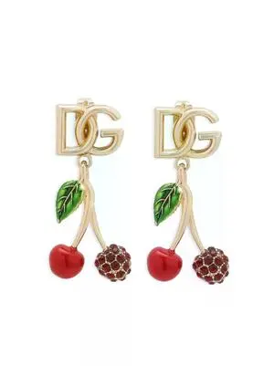 Dolce & Gabbana Logo-lettering Drop Earrings - Gold