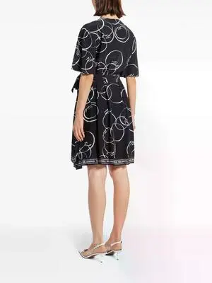Karl Lagerfeld Circle-print Wrap Dress
