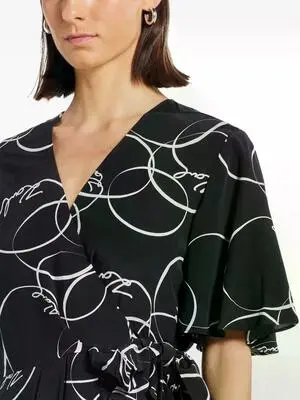 Karl Lagerfeld Circle-print Wrap Dress