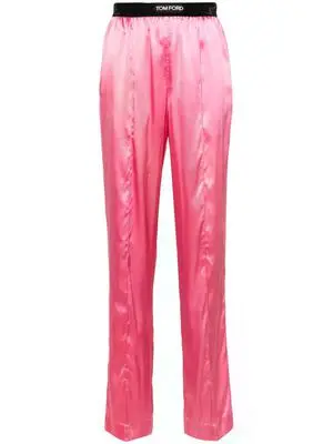 TOM FORD Straight-leg Silk Trousers - Pink