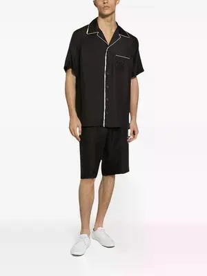Dolce & Gabbana Embroidered Silk Track Shorts
