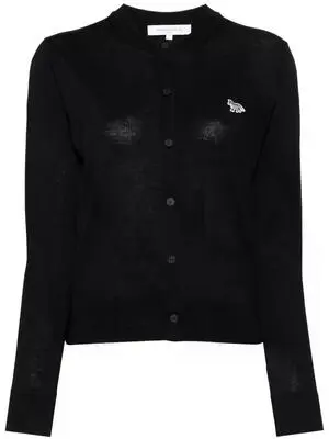 Maison Kitsuné Knitted Cardigan-coat - Black