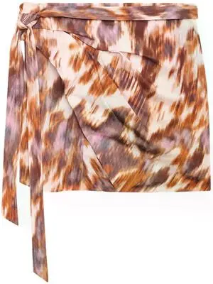 MARANT ETOILE MARANT ÉTOILE Berenice Abstract Print Miniskirt Neutrals