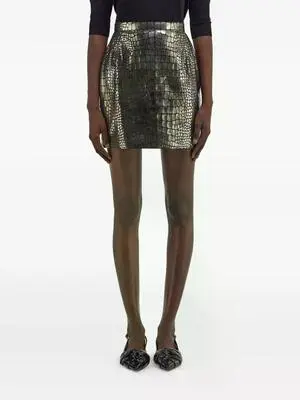Roberto Cavalli Crocodile-effect Leather Mini Skirt