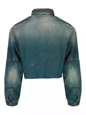 Martine Rose Logo-patch Cropped Denim Jacket