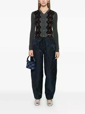 GANNI Argyle-knit Cardigan