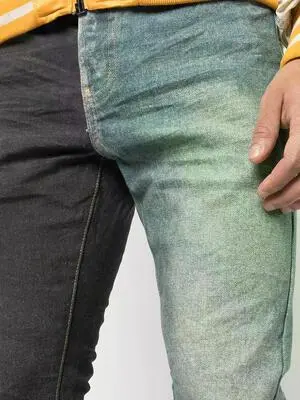 PURPLE BRAND Two-tone Distressed Jeans
