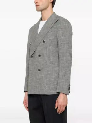 Tagliatore Textured Double-breasted Blazer - Grey