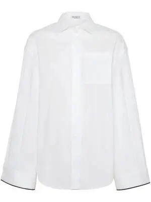 Brunello Cucinelli Contrast-border Poplin Shirt