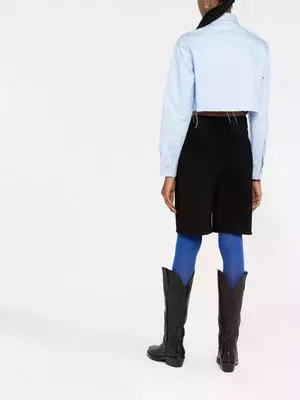 Raf Simons Cropped Cotton Shirt - Blue