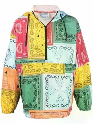 COUNTY OF MILAN Bandana-print Hooded Jacket - Blue