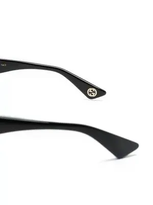 Gucci Rectangle-frame Tinted Sunglasses - Black