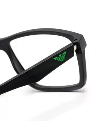 Emporio Armani Rectangle-frame Glasses - Black