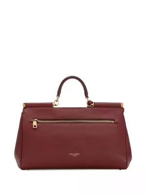 Dolce & Gabbana Medium Sicily Leather Tote Bag - Red