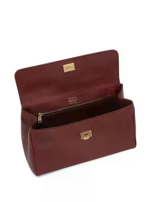 Dolce & Gabbana Medium Sicily Leather Tote Bag - Red
