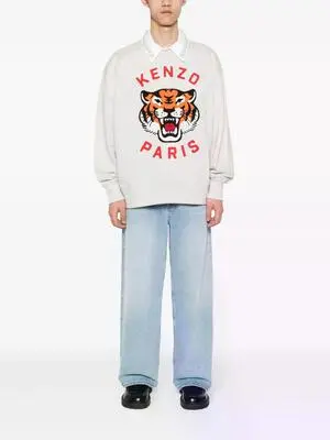 Kenzo Lucky Tiger Embroidered Cotton Sweatshirt