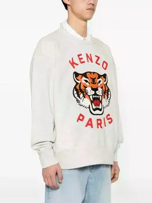 Kenzo Lucky Tiger Embroidered Cotton Sweatshirt