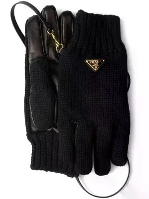 Prada Triangle-logo Gloves - Black