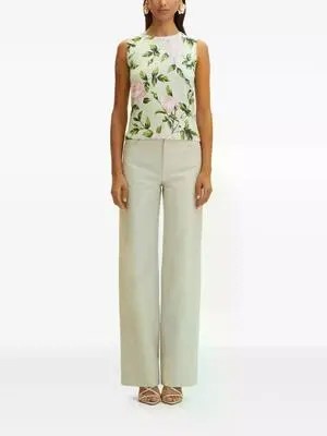 Oscar De La Renta Rose-print Sleeveless Top