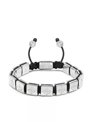 NIALAYA JEWELRY Engraved Beaded Bracelet - Silver
