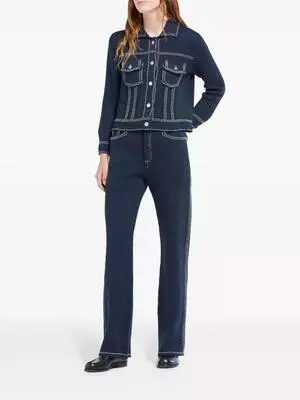 BARRIE Contrast-stitch Knitted Jacket