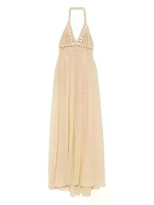 Elie Saab Crochet Maxi Dress - Neutrals