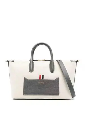 Thom Browne Grosgrain-loop Tote Bag - Neutrals