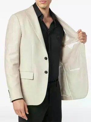 BILLIONAIRE Logo-patch Single-breasted Blazer - Neutrals