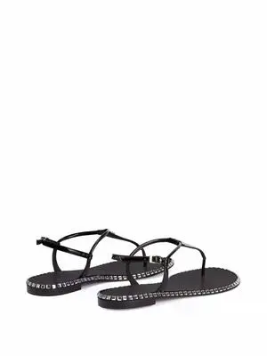 GIUSEPPE ZANOTTI Bellatriks Studded Flat Sandals - Black