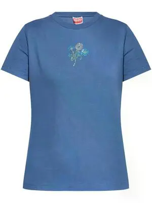Kenzo Logo-embroidered T-shirt - Blue